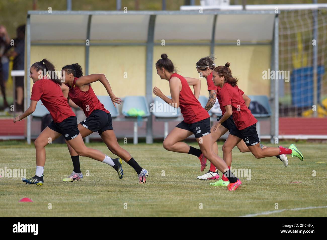 The As Roma women's team begins its pre-season training camp at Monte ...