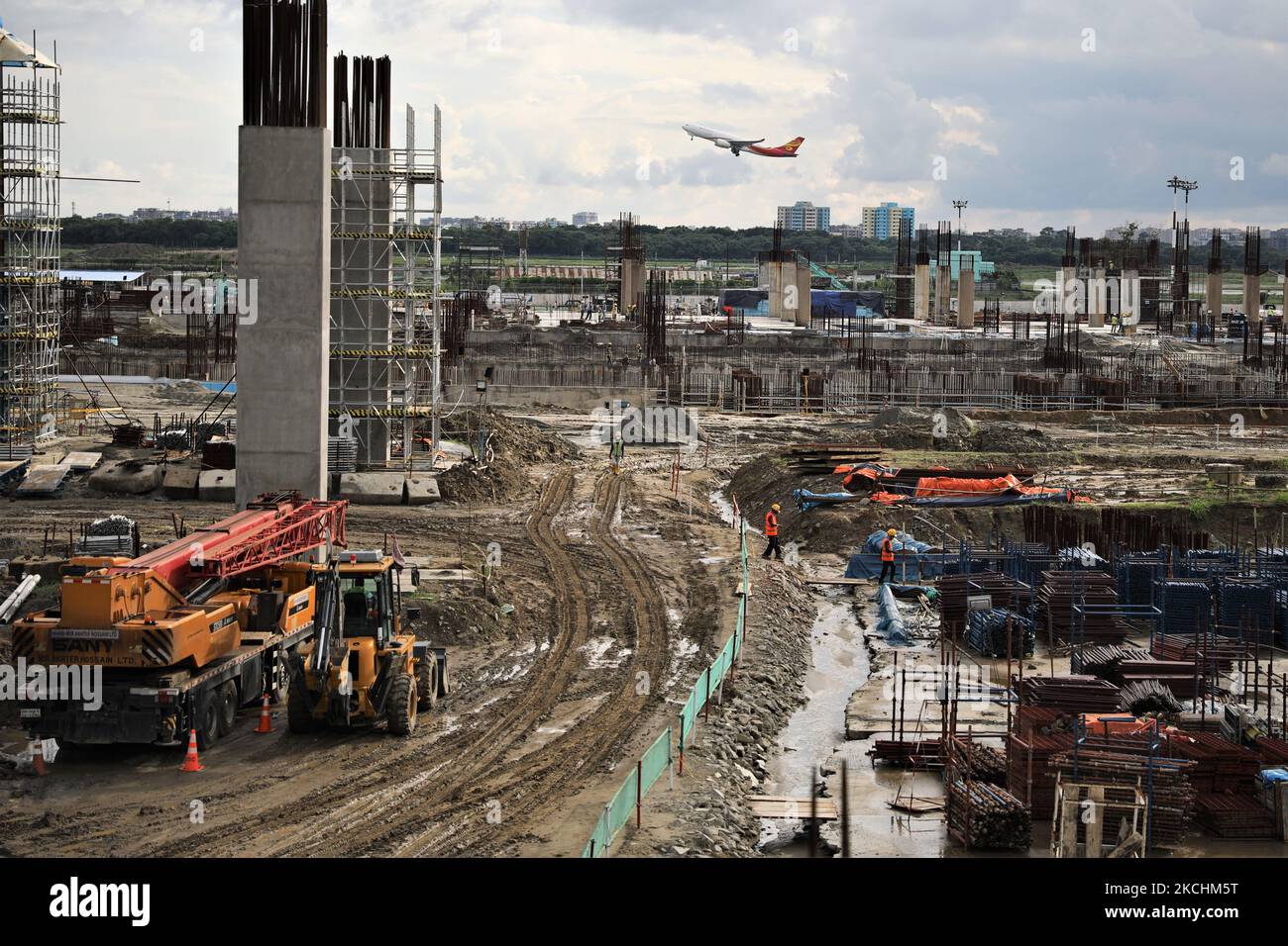 A construction site of Hazrat Shahjalal International Airports third ...