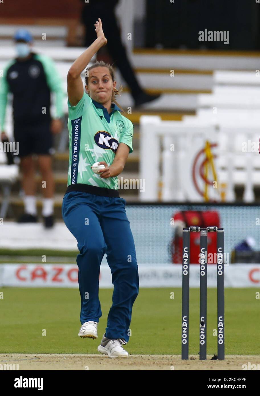 Tash Farrant of Oval Invincibles Women during The Hundred between ...
