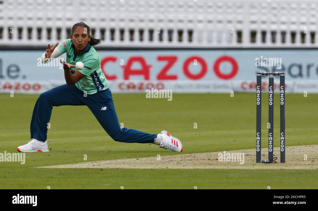 Shabnim Ismail of Oval Invincibles Women during The Hundred between ...
