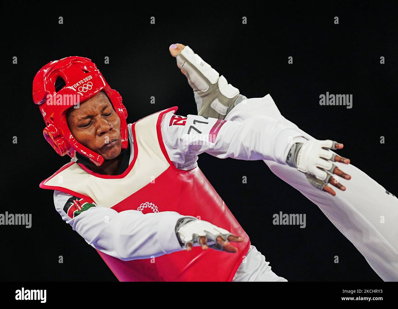 Faith Ogallo from Kenay and Milica Mandic from Serbia during Taekwondo ...