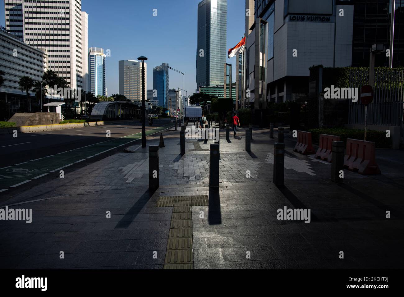 A view of a main street during the imposition of COVID-19 restrictions ...
