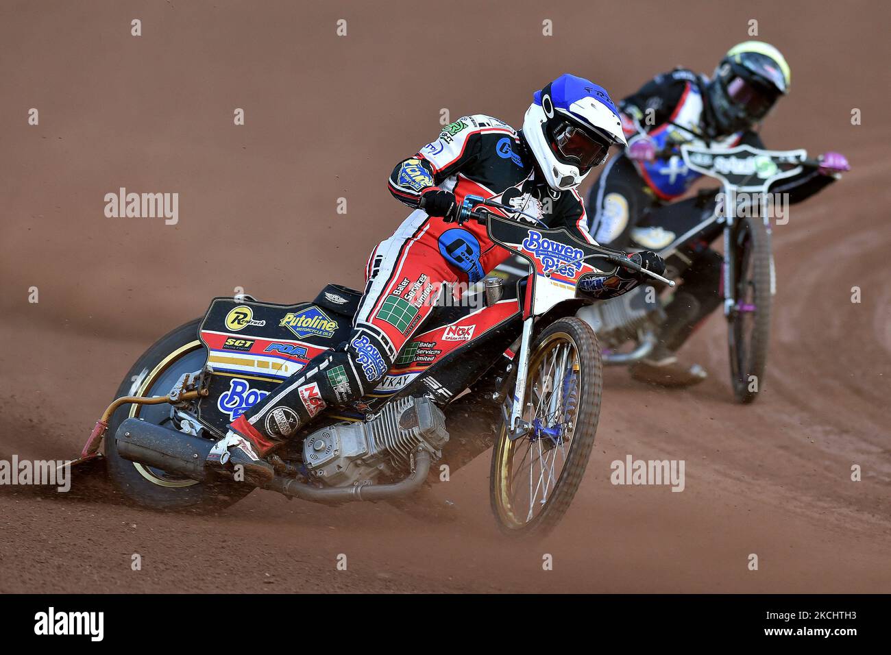 Paul Bowen of Belle Vue Cool Running Colts leads Connor King of ...