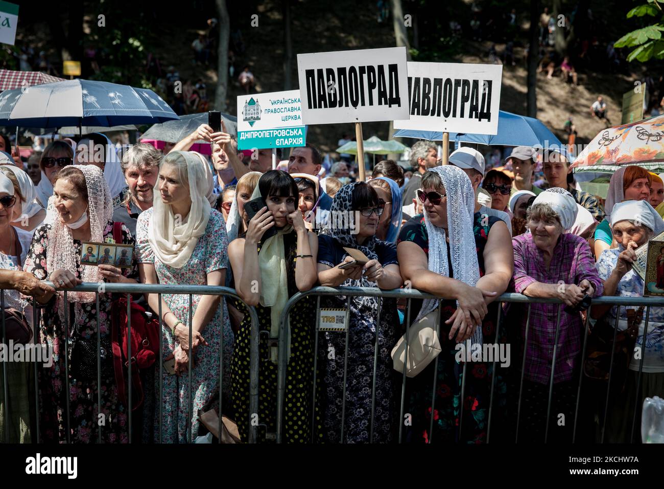 Believers on St Volodymyr's Hill. Thousands of people gathered from all ...