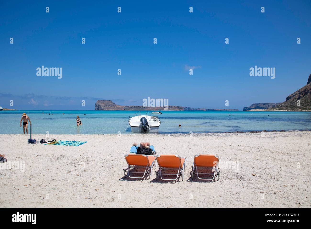 Balos Beach, the incredible lagoon, with the pool like turquoise exotic ...