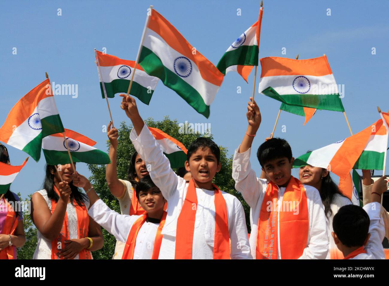 Indian tricolour flags hi-res stock photography and images - Alamy