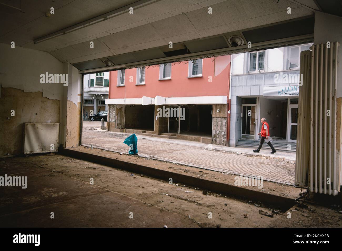 a empty store without glass windows are seen in Stolberg, Germany on ...