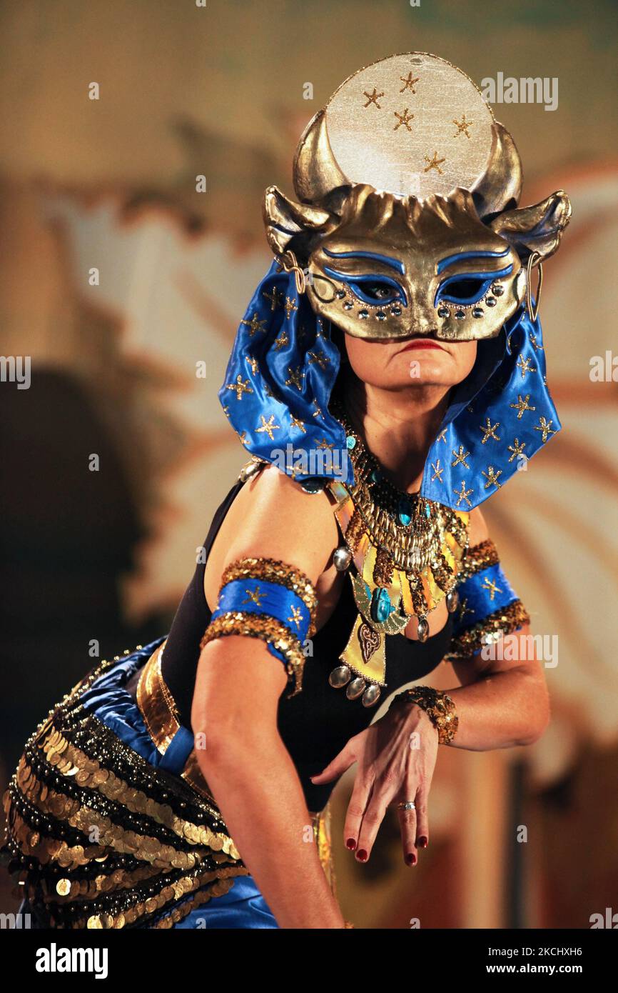 Egyptian dancers perform a dance to pay homage to the ancient Egyptian ...