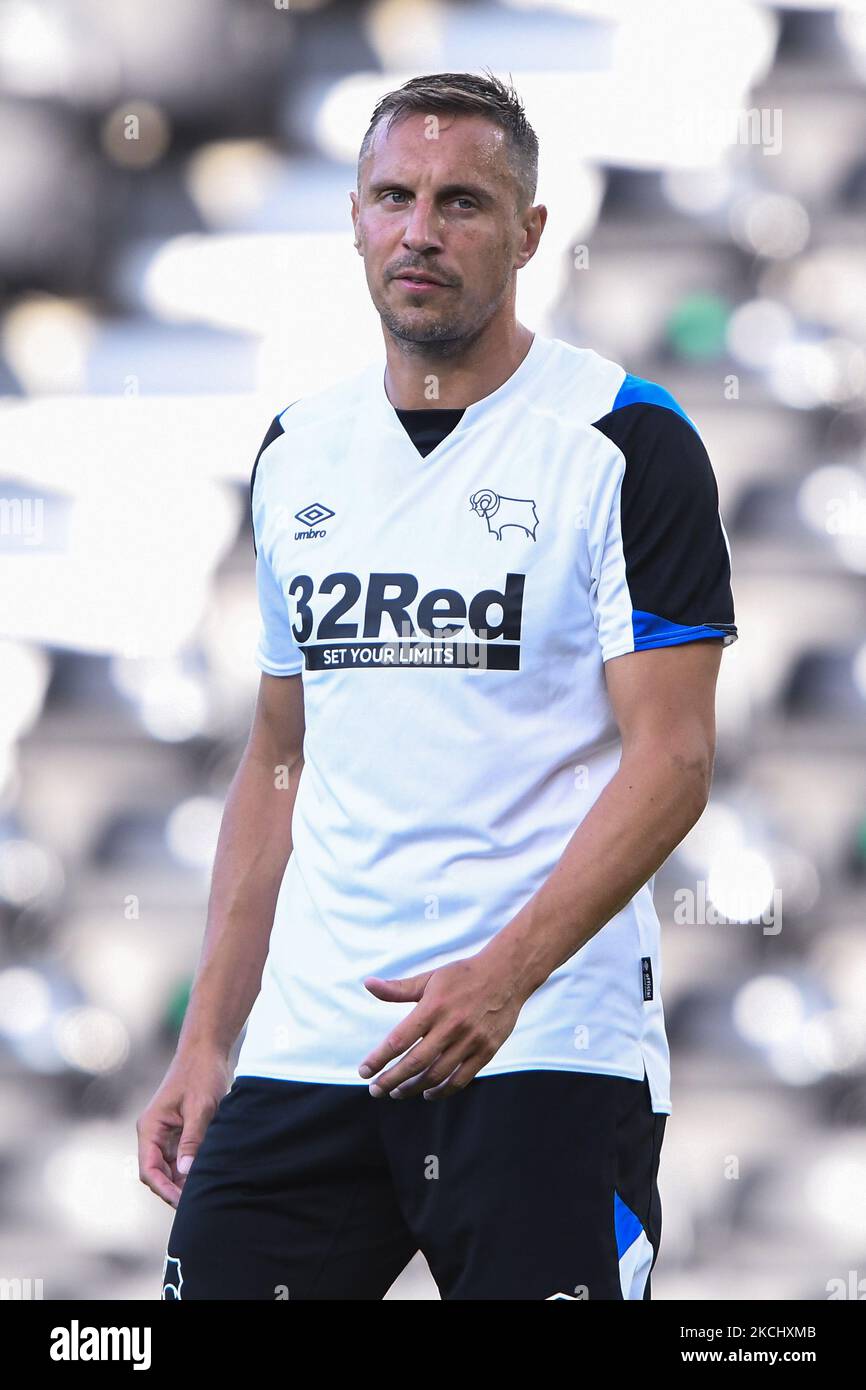 Phil Jagielka of Derby County during the Pre-season Friendly match ...