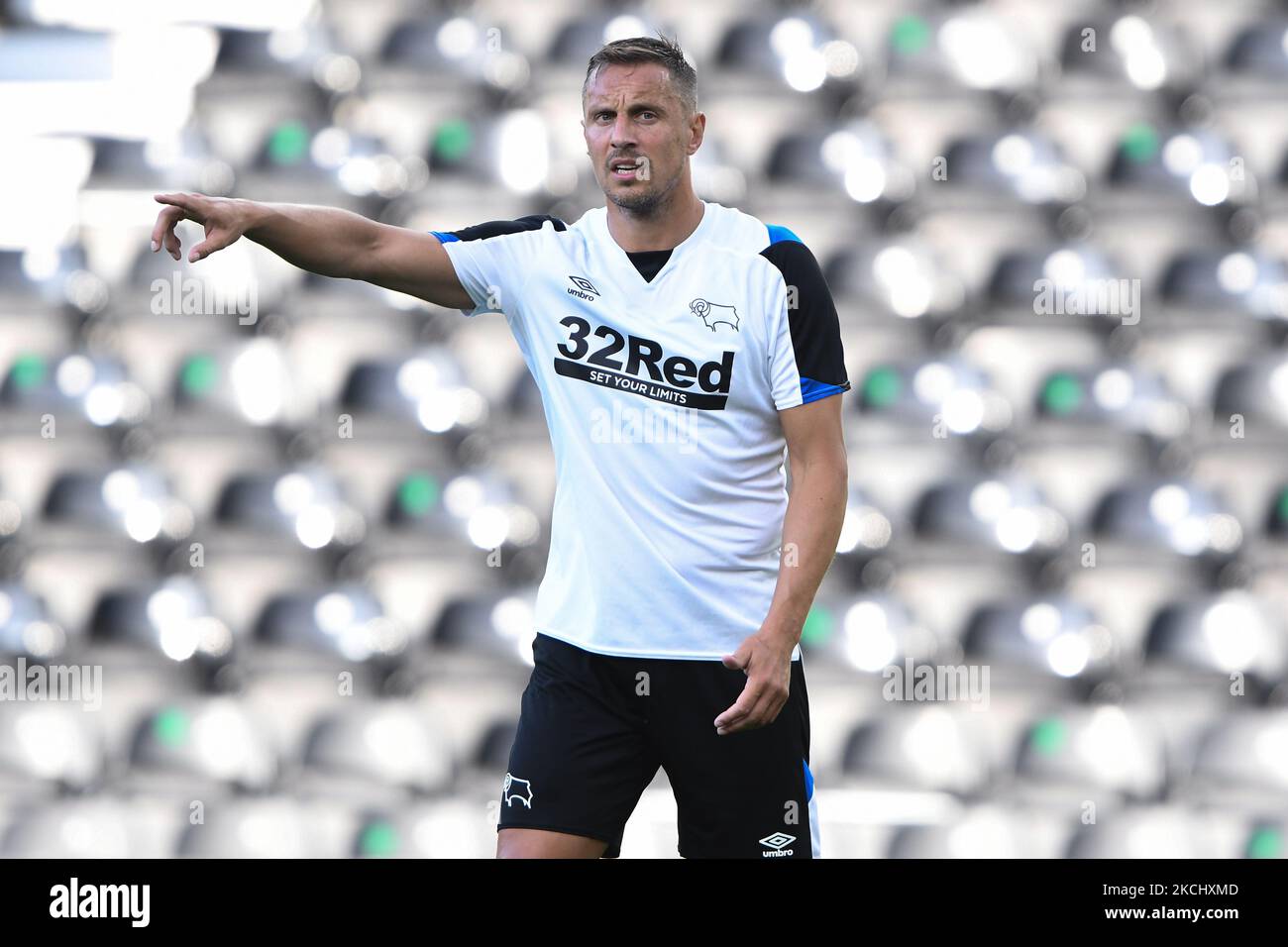 Phil Jagielka of Derby County during the Pre-season Friendly match ...