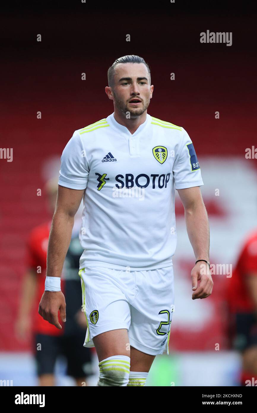 Jack Harrison of Leeds United goes to take a corner during the Pre ...