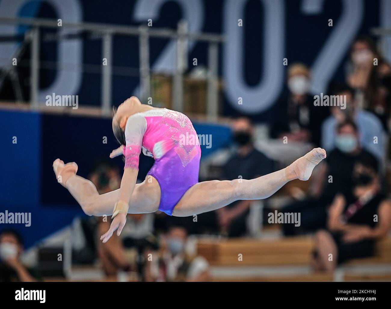 Xijing Tang of China during the all around artistic gymnastics final at ...