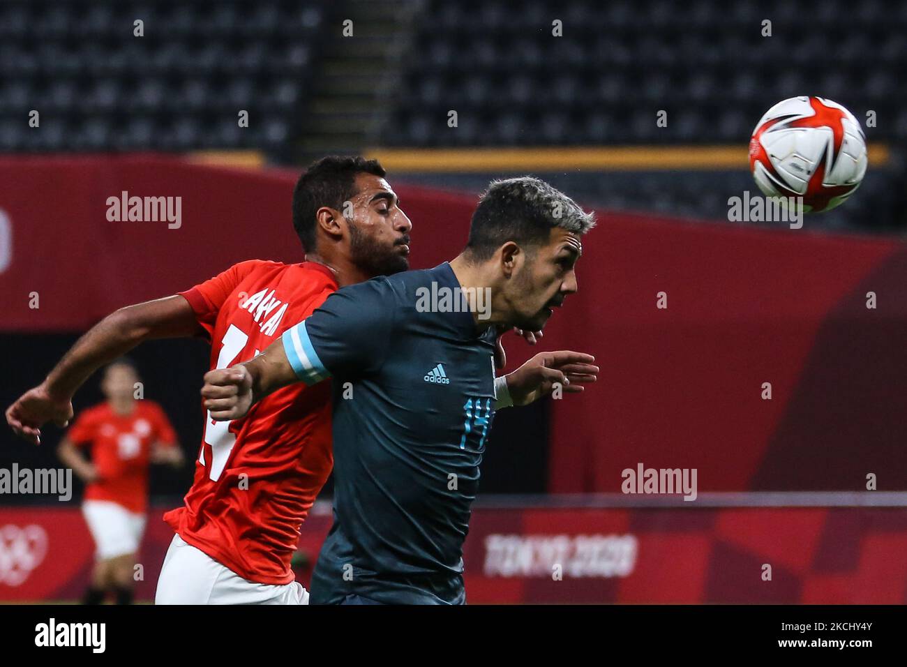 (14) Ahmed RAYAN of Team Egypt is challenged by (14) Facundo MEDINA of ...