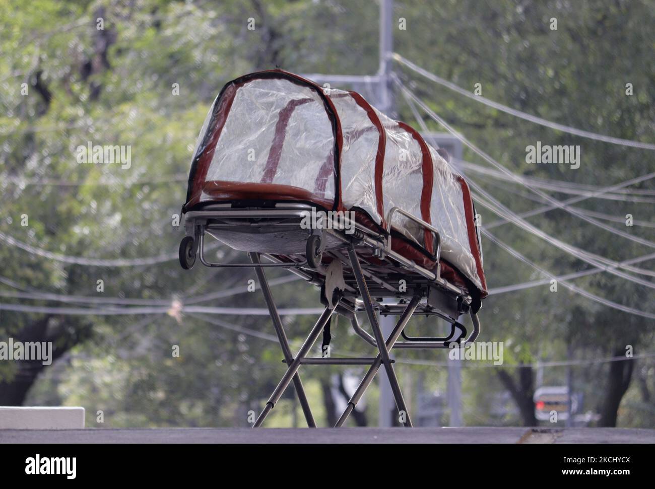 Isolation capsule inside the emergency area of the Hospital General de ...