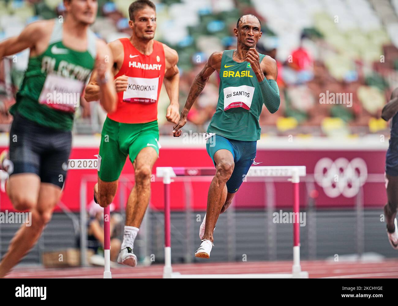 Alison Dos Santos from Brazil during 400 meter hurdles for men at the ...