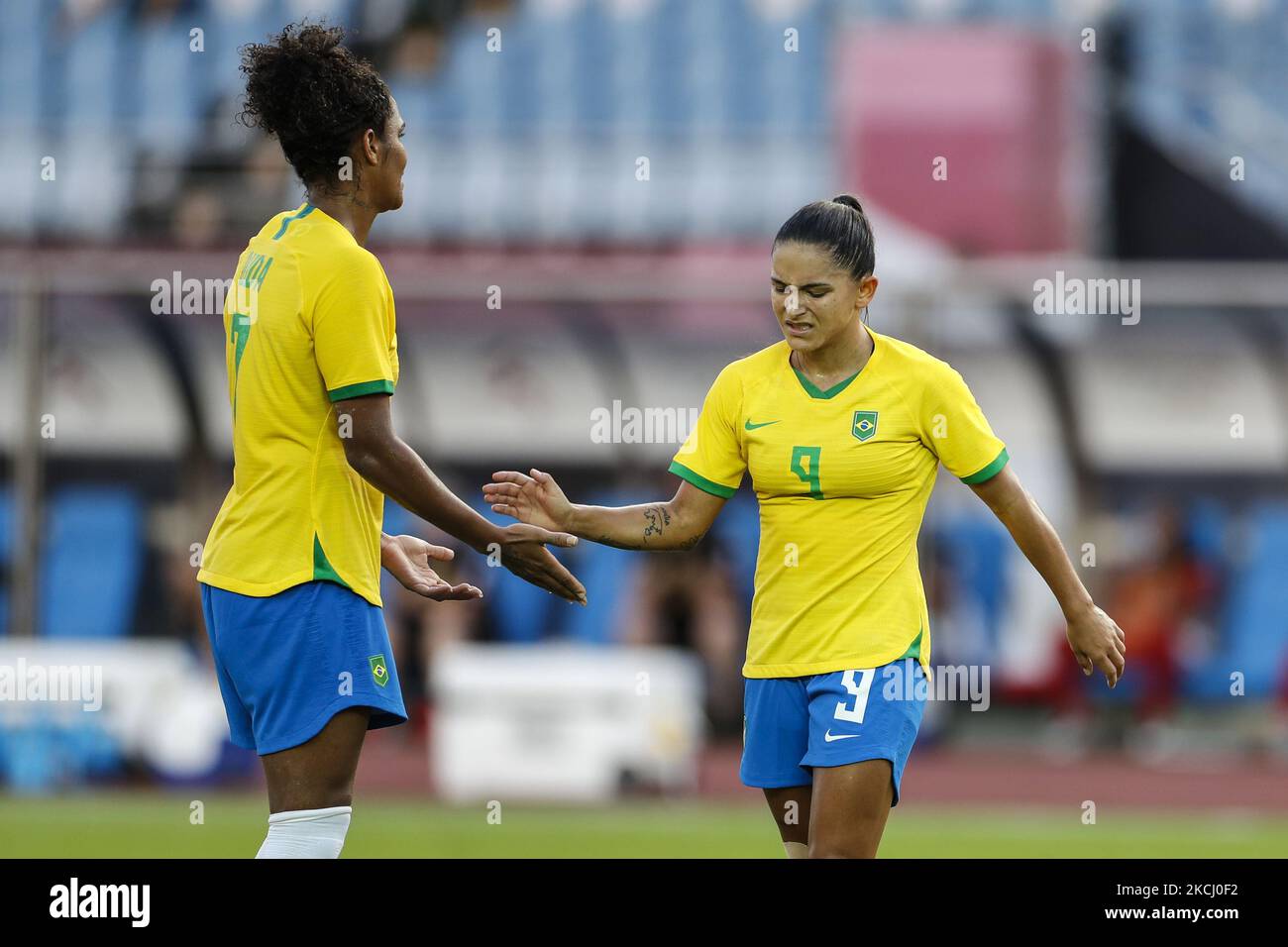 (9) DEBINHA of Team Brazil she appears upset after losing the goal ,and ...