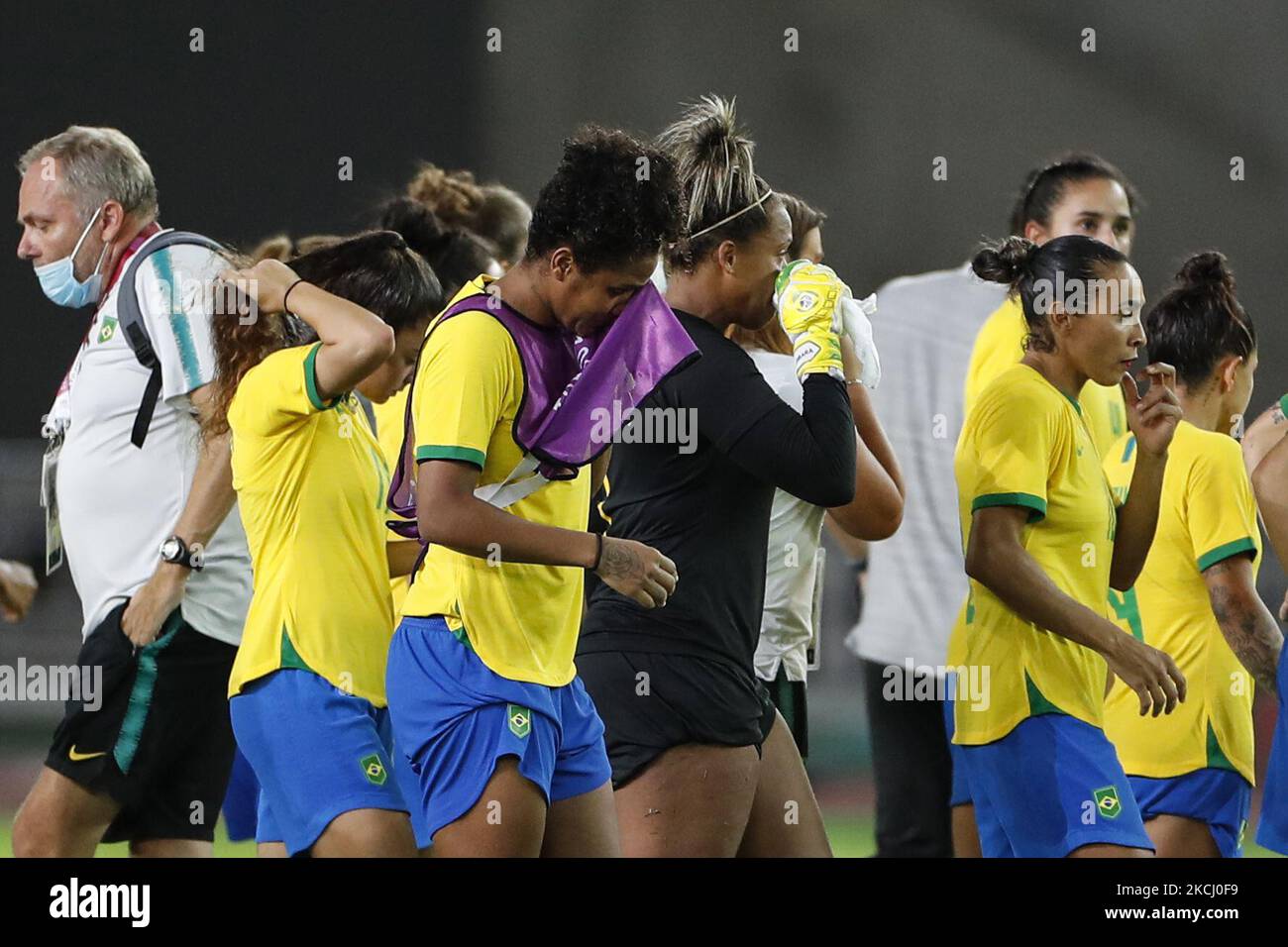 Players of Team Brazil sad after they team defeat in the Women's ...