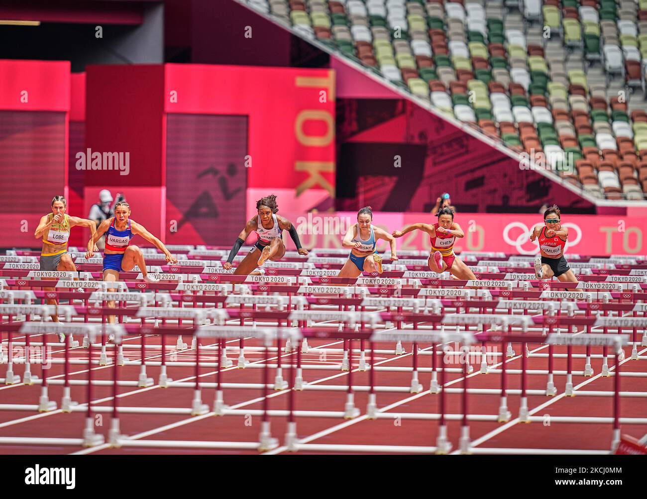 Andrea Carolina Vargas from Costa Rica during 100 meter hurdles for ...