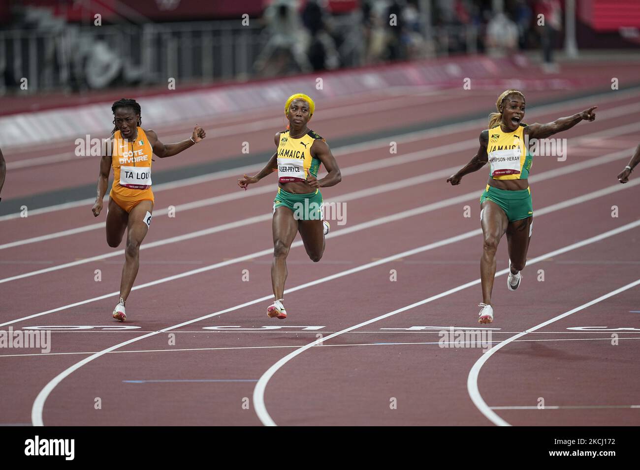 Elaine Thompson-Herah wins the gold in 100 meter for women in 9.61 ...