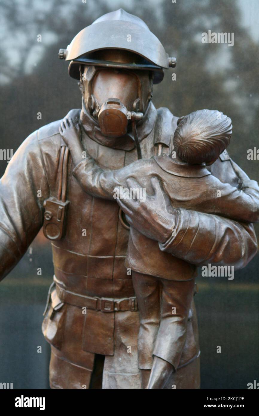 Statue honouring firefighters who lost their lives in the line of duty ...