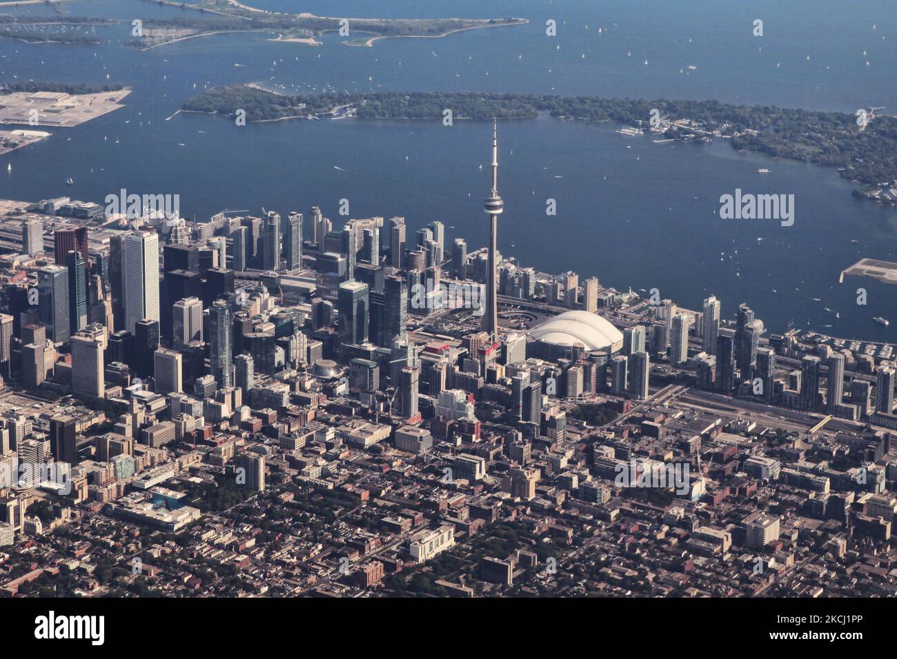 Aerial view of the city of Toronto in Ontario, Canada, on August 26 ...