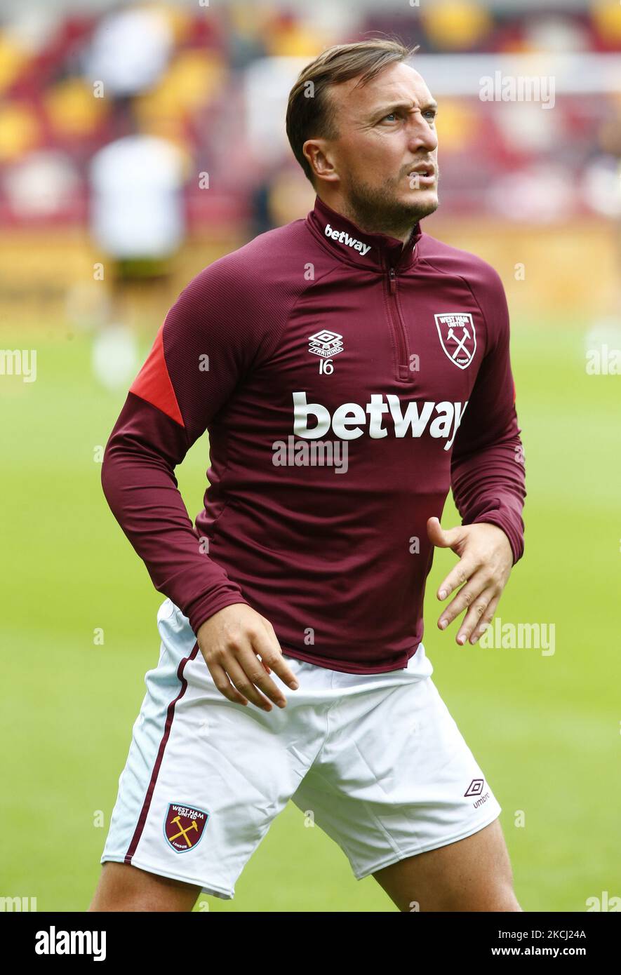West Ham United's Mark Noble warming up during Friendly between ...