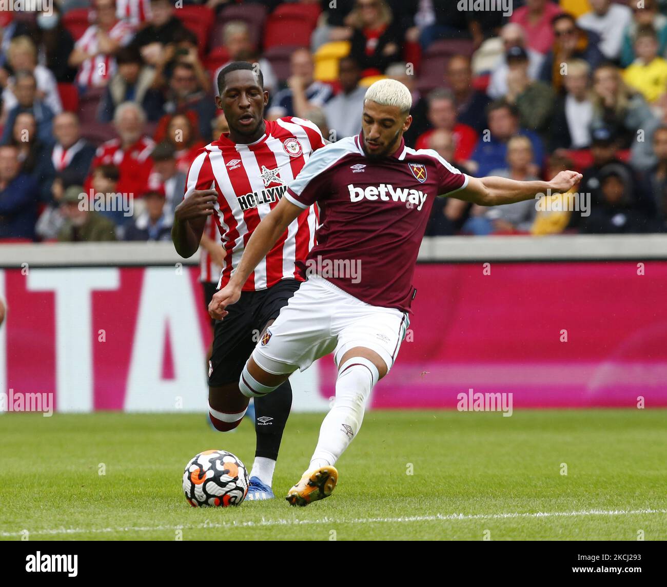 West Ham United's Sebastien Haller scores during Friendly between ...