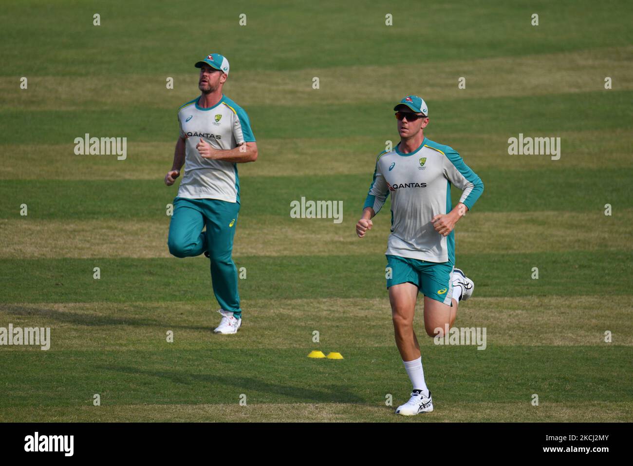 Australia's Cricket Coach Justin Langer during practice session at Sher ...