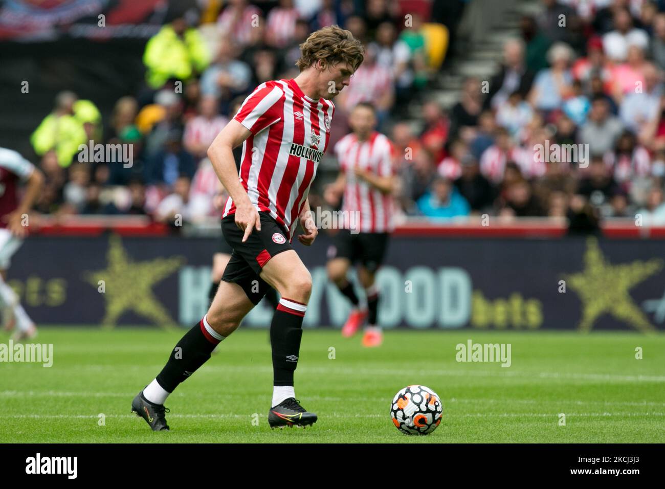 Mads Sorensen of Brentford controls the ball during the Pre-season ...