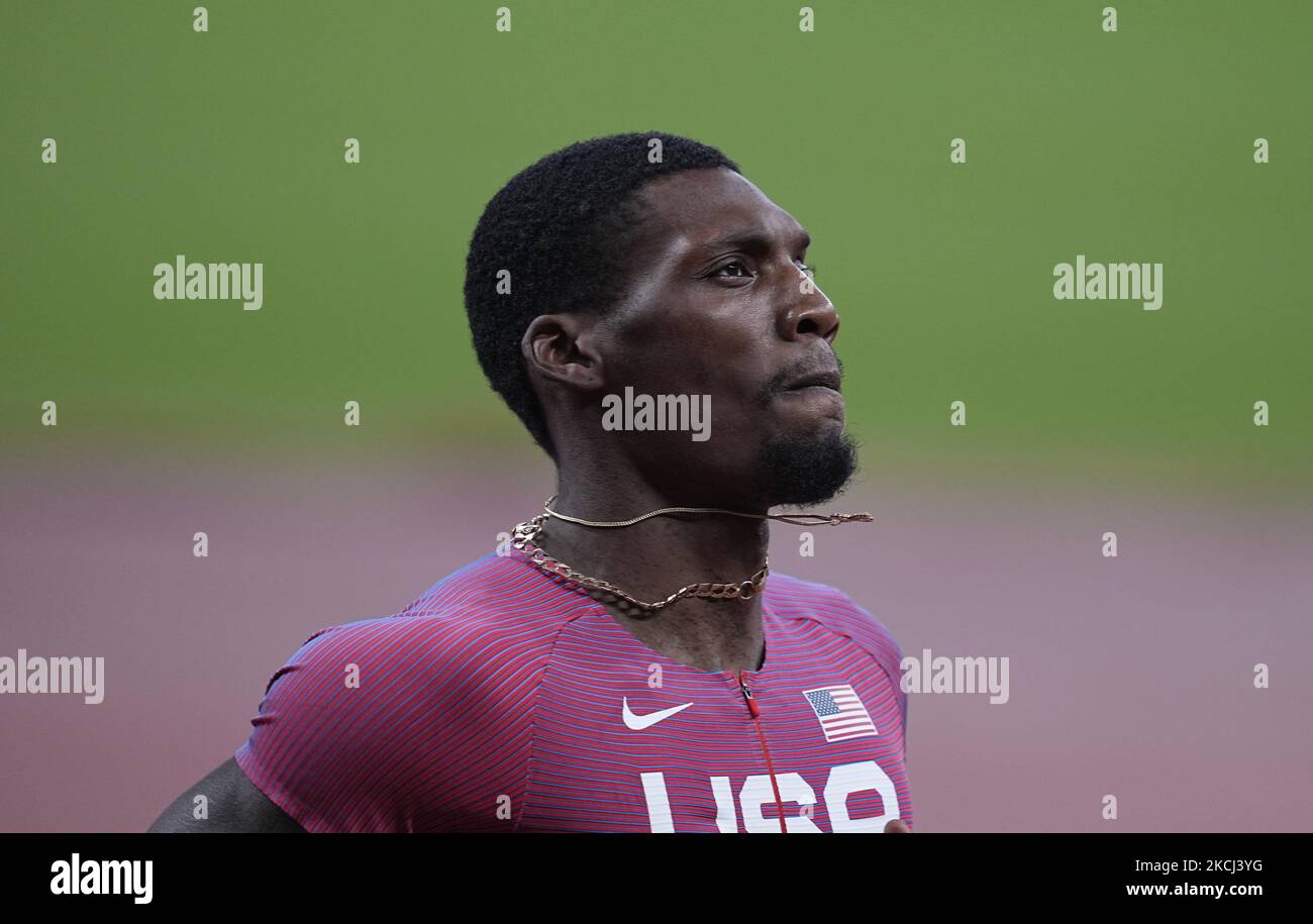 David Kerley during 100 meter for men at the Tokyo Olympics, Tokyo ...