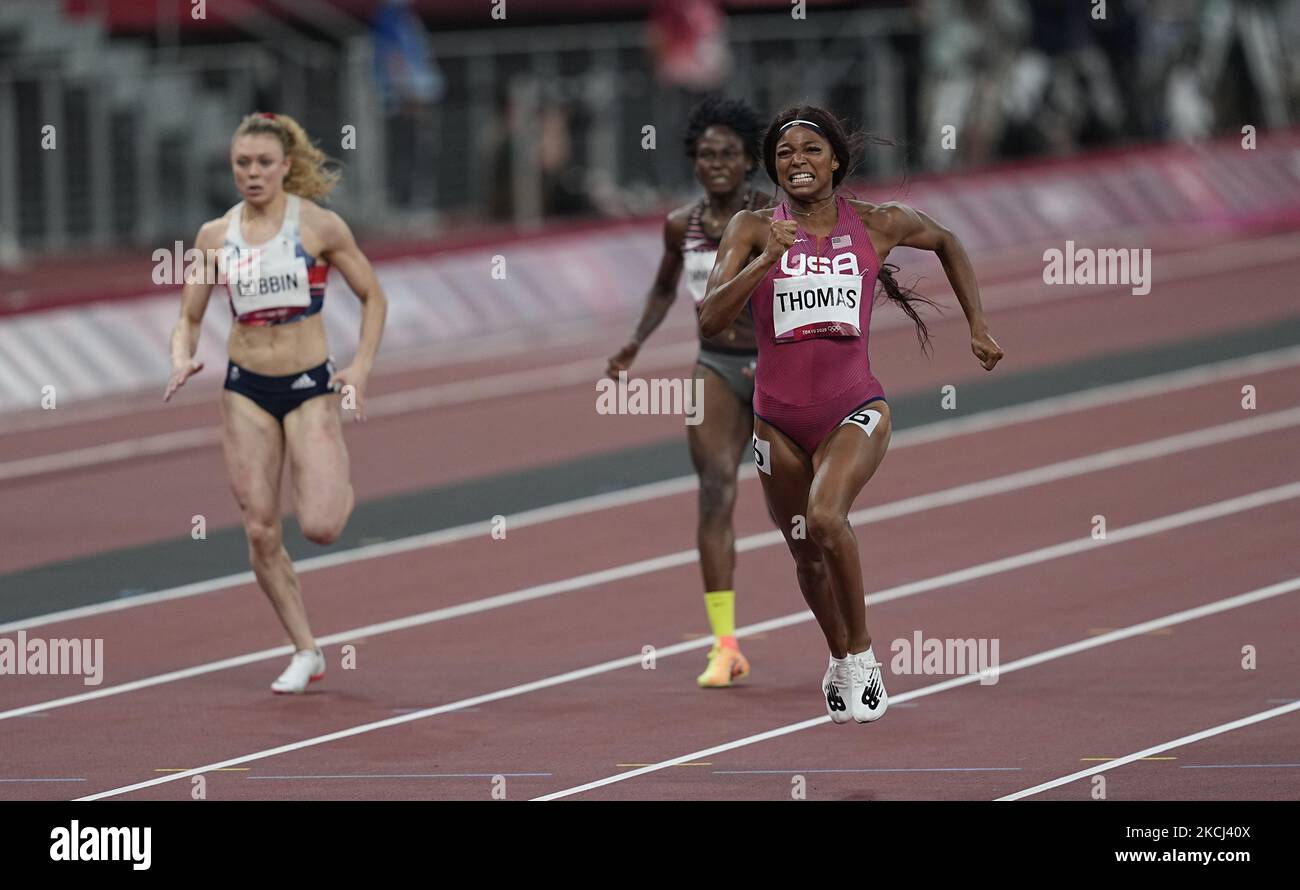 Gabrielle Thomas during 200 meter for women at the Tokyo Olympics ...