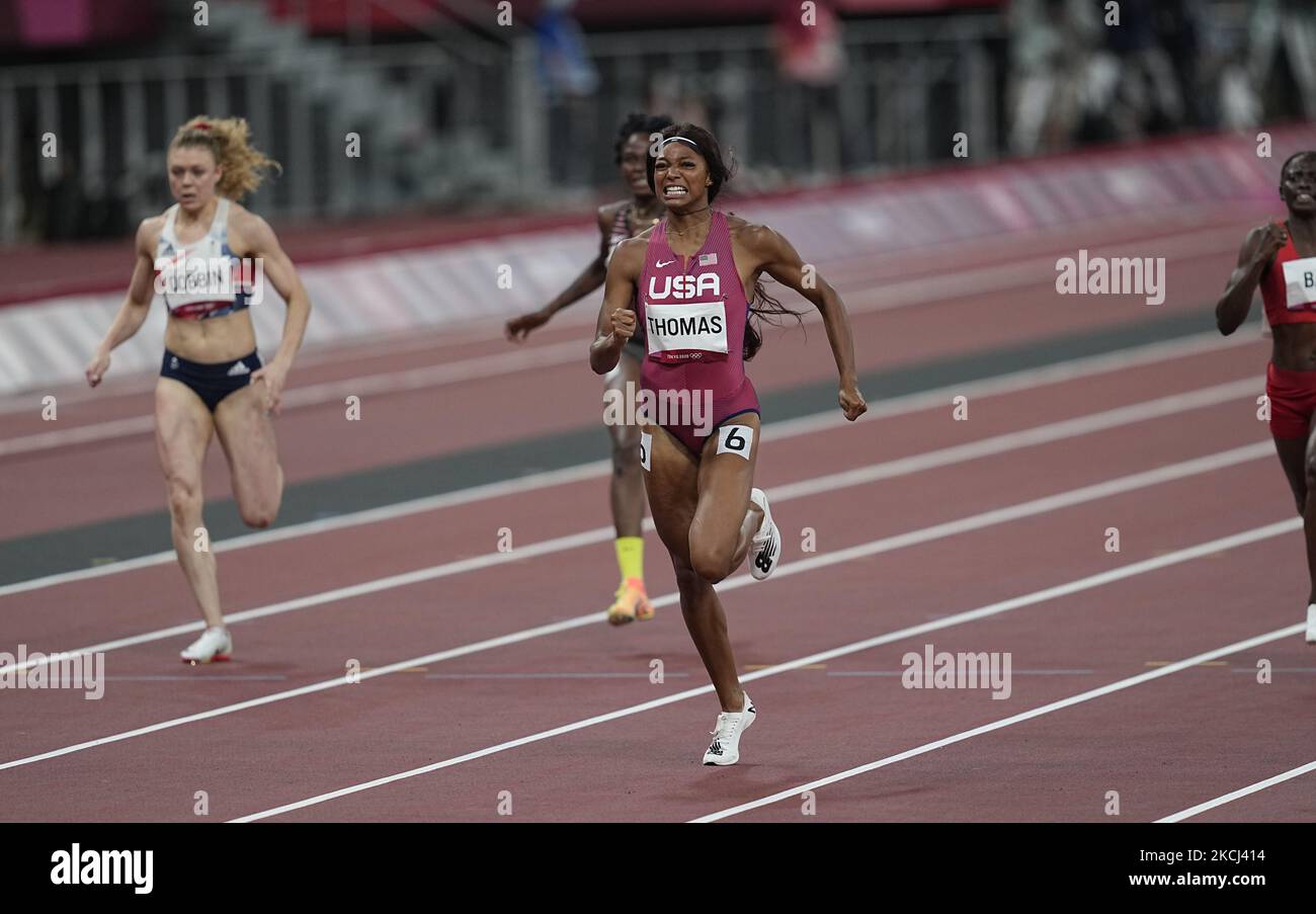Gabrielle Thomas during 200 meter for women at the Tokyo Olympics ...