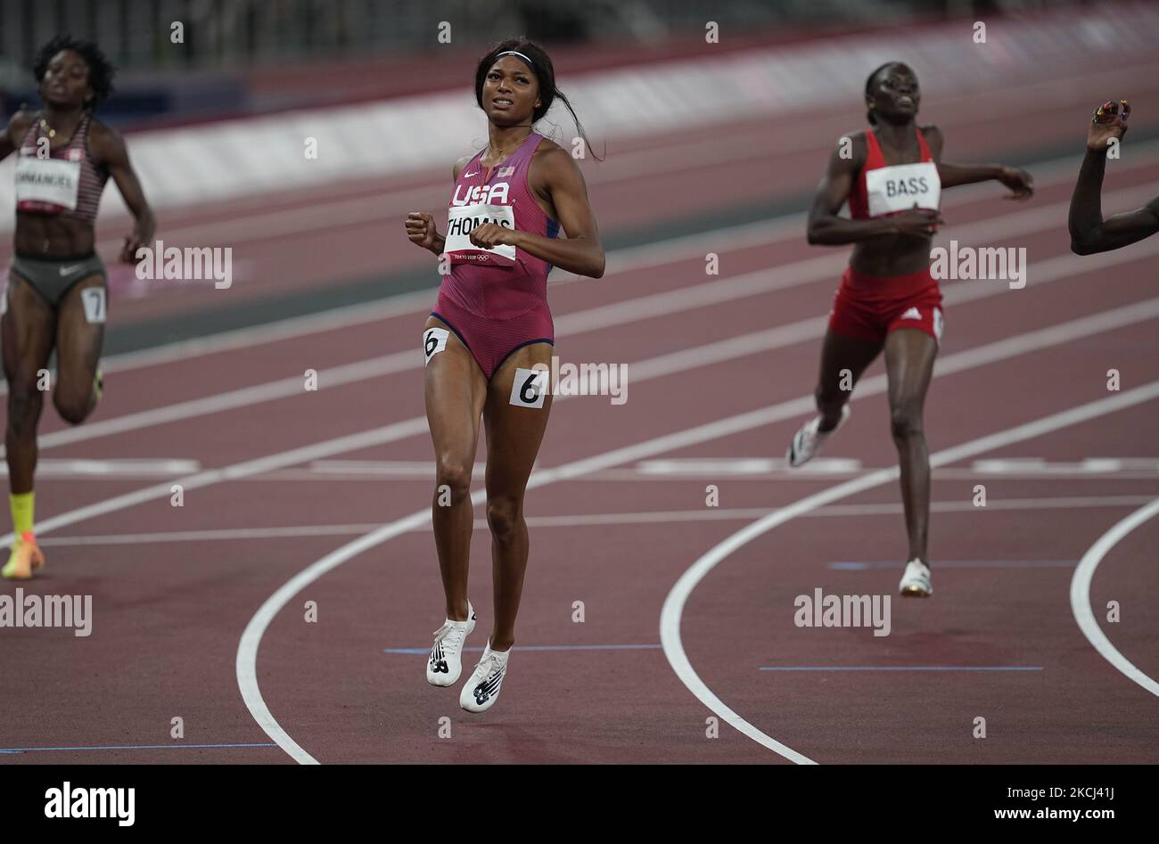 Gabrielle Thomas during 200 meter for women at the Tokyo Olympics ...