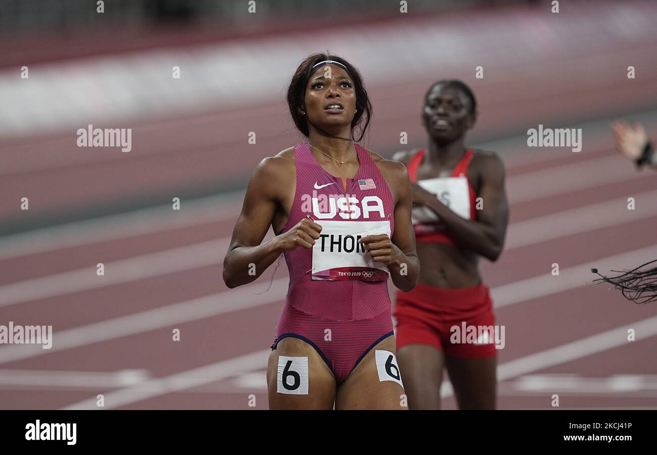 Gabrielle Thomas during 200 meter for women at the Tokyo Olympics ...