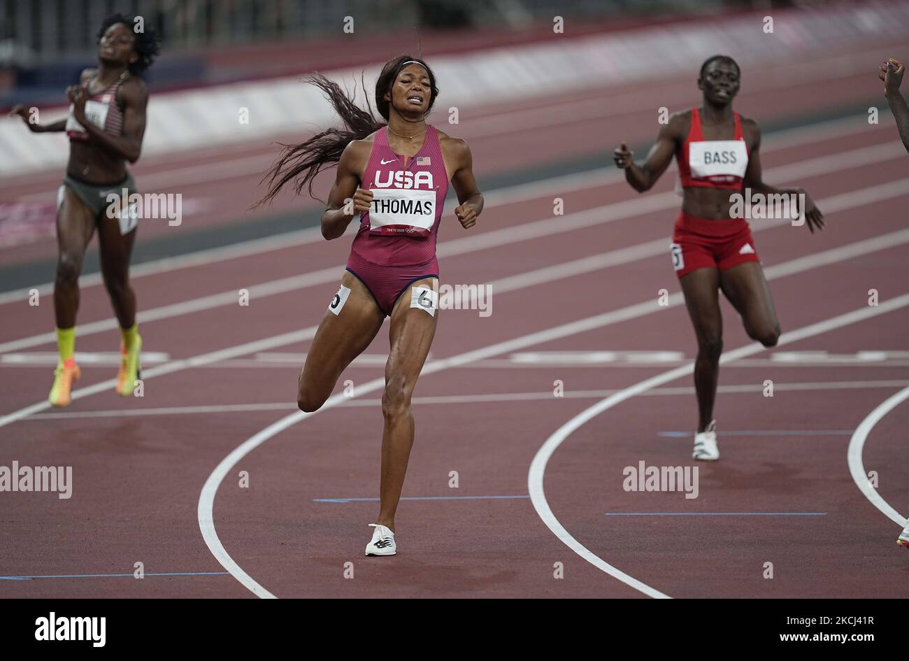 Gabrielle Thomas during 200 meter for women at the Tokyo Olympics ...