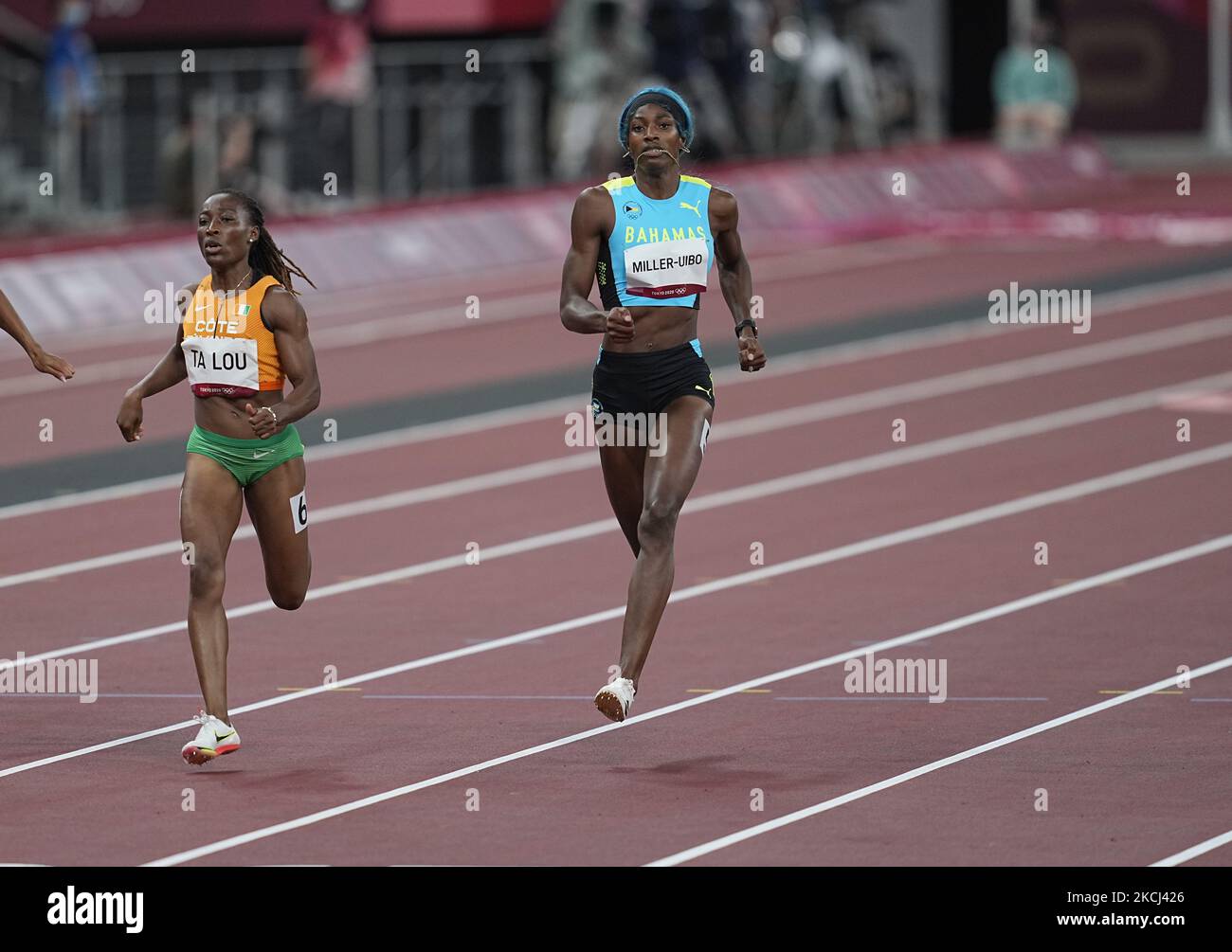 Shaunae Miller-Uibo from Bahamas during 200 meter for women at the ...