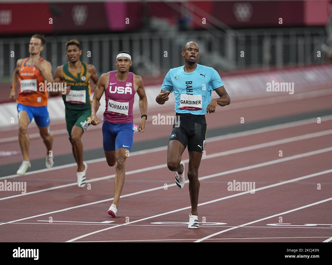 Steven Gardiner during 400 meter for men at the Tokyo Olympics, Tokyo ...