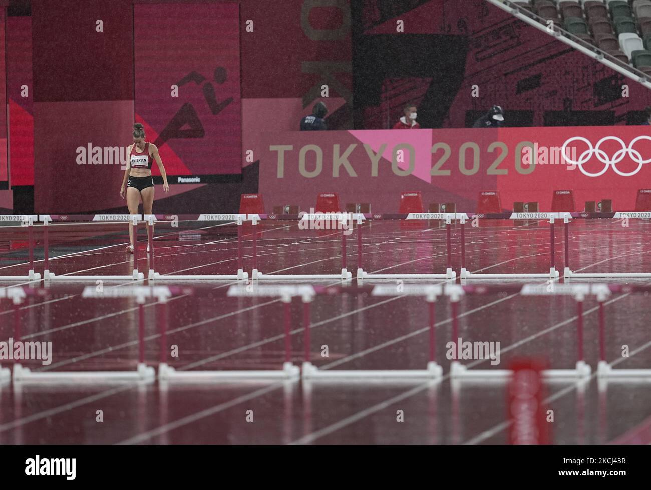 Sara Slott Petersen during 400 meter hurdles for women at the Tokyo ...