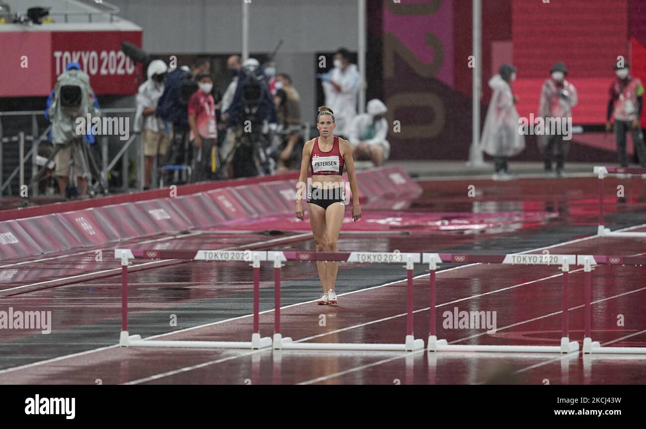 Sara Slott Petersen during 400 meter hurdles for women at the Tokyo ...