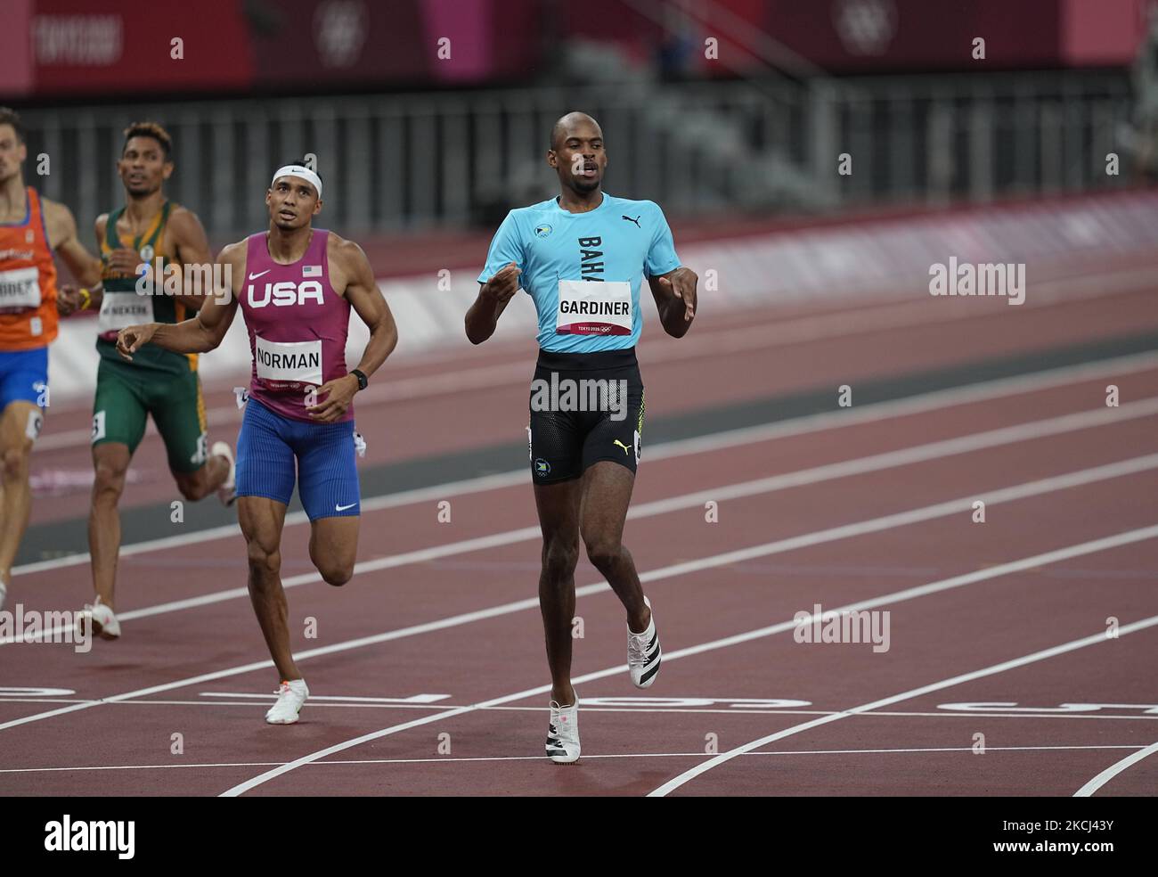 Steven Gardiner during 400 meter for men at the Tokyo Olympics, Tokyo ...