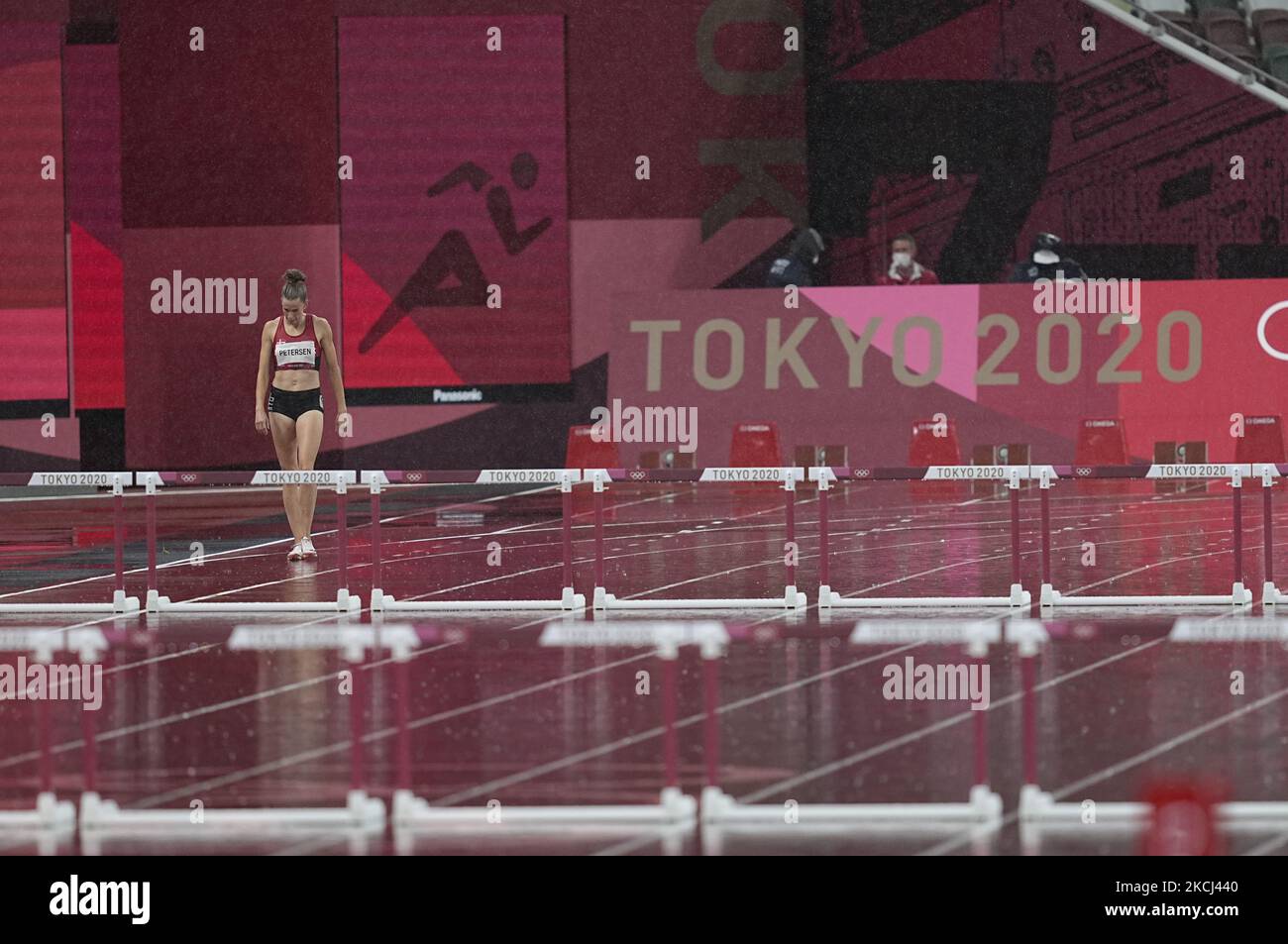 Sara Slott Petersen during 400 meter hurdles for women at the Tokyo ...