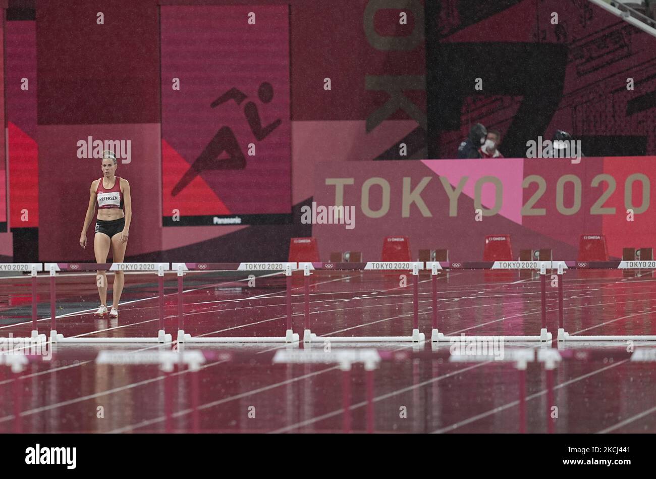 Sara Slott Petersen during 400 meter hurdles for women at the Tokyo ...