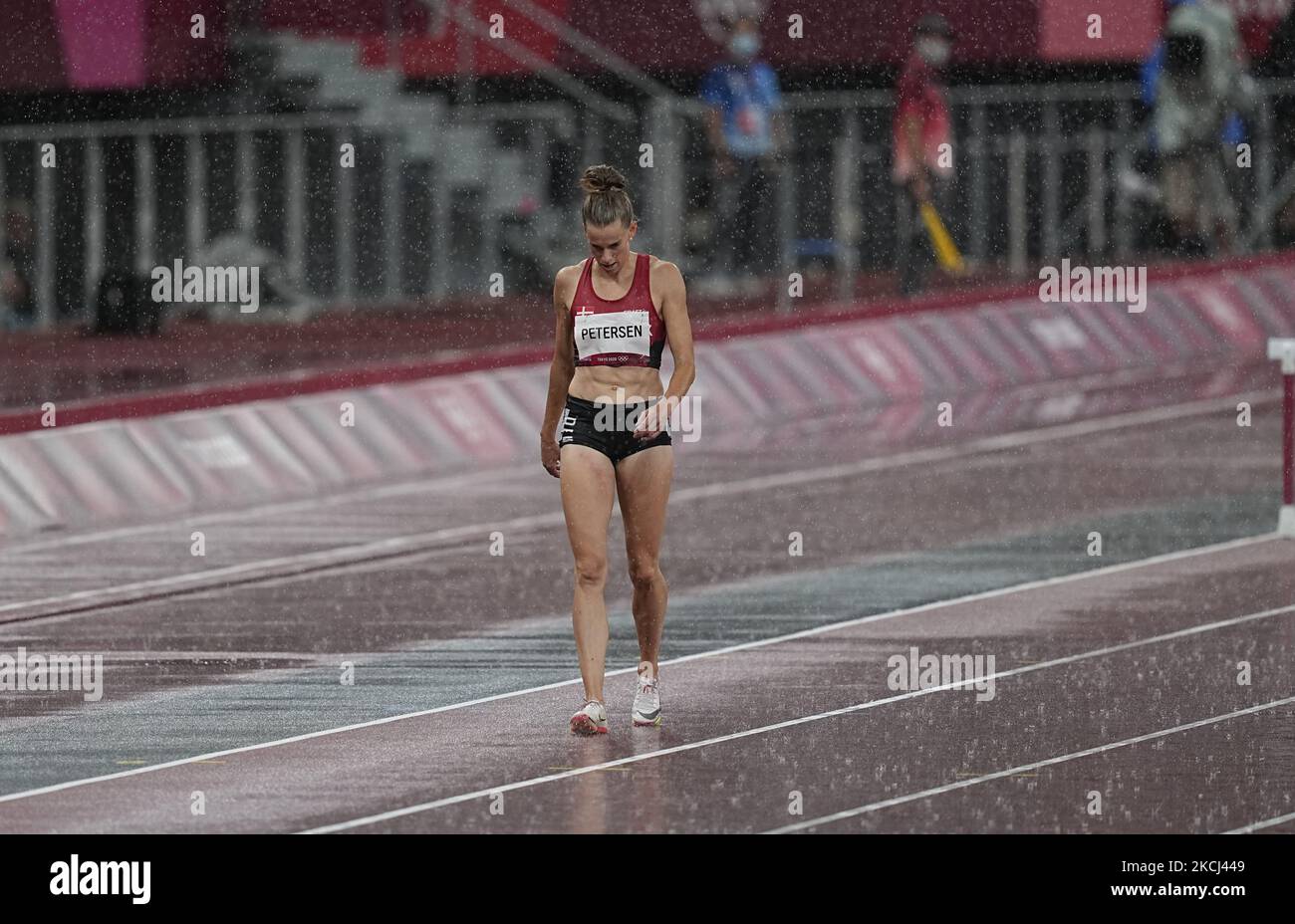 Sara Slott Petersen during 400 meter hurdles for women at the Tokyo ...