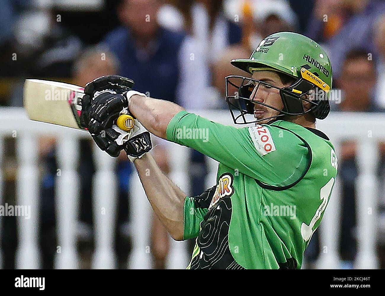 George Garton of Southern Brave during The Hundred between London ...