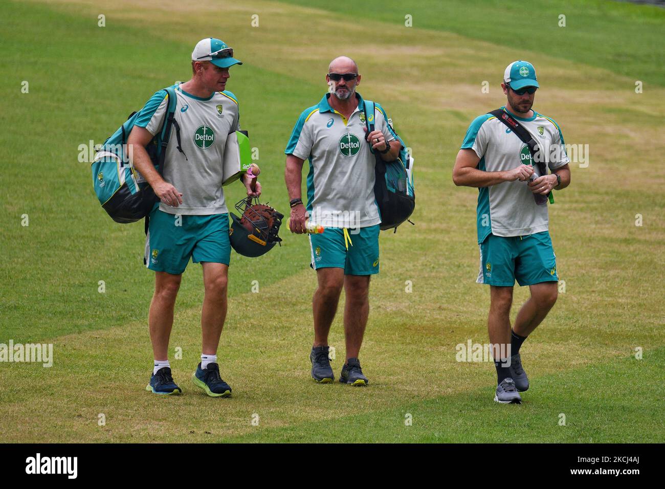Australia Cricket Team coaching staff during practice session at Sher e ...
