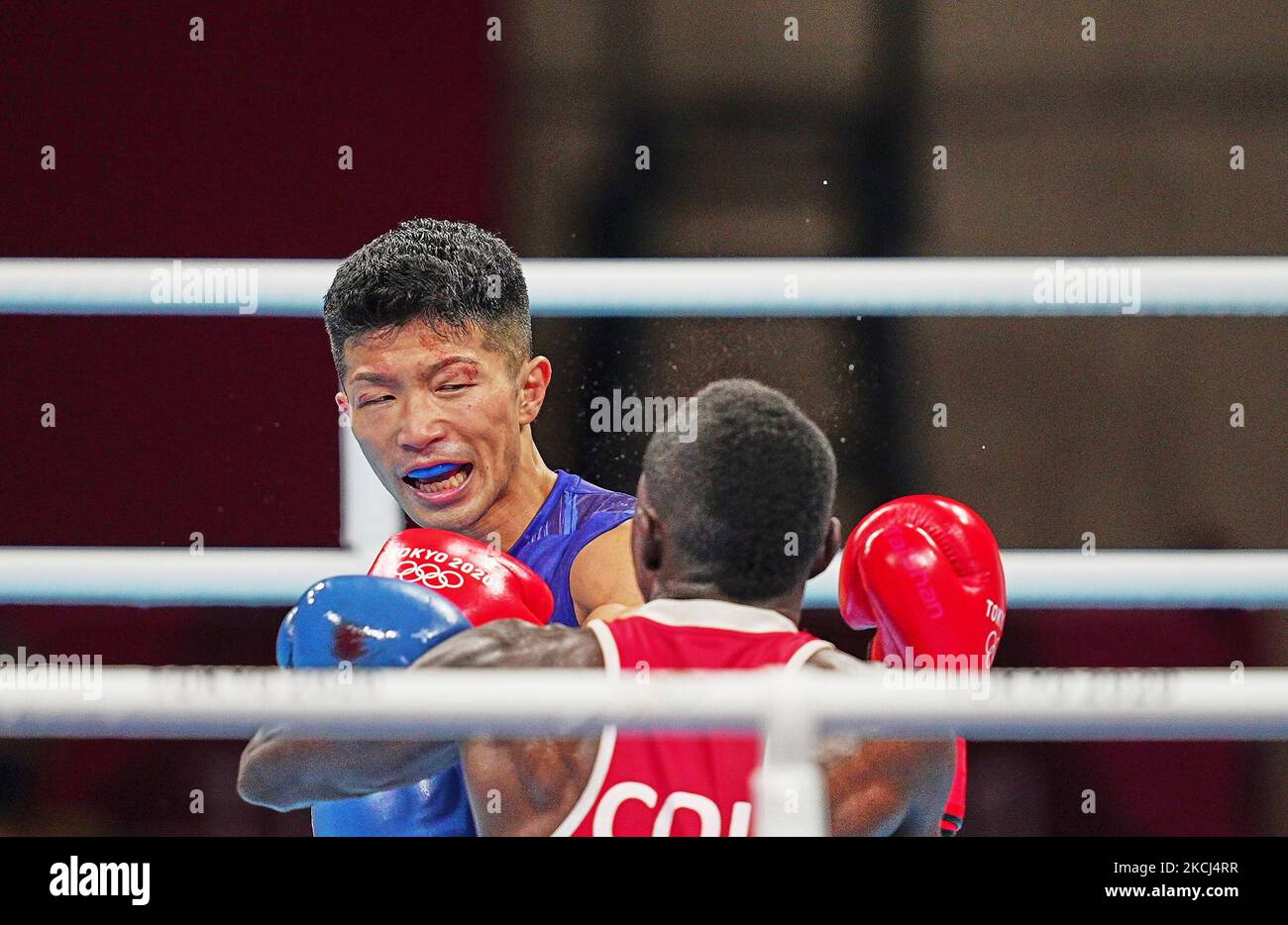 Yuberjen Herney Martinez Rivas against Ryomei Tanaka during boxing at ...