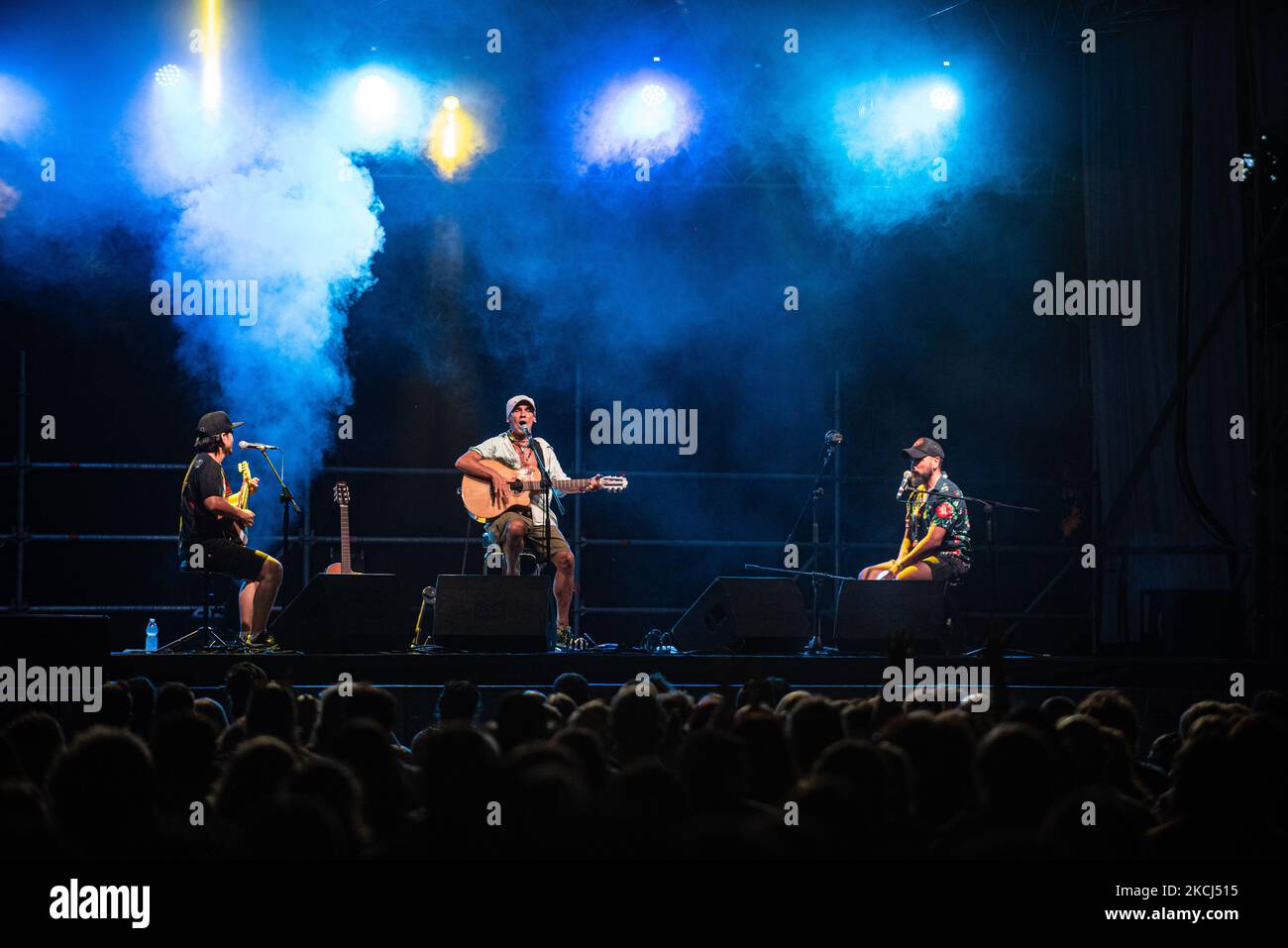 Manu Chao performs in Padua, Italy, on August 2, 2021 during his tour ...