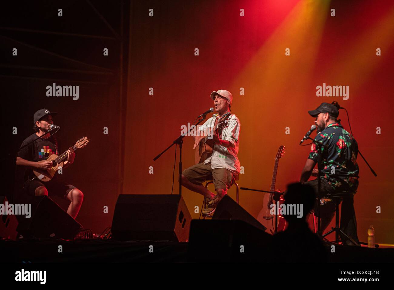 Manu Chao performs in Padua, Italy, on August 2, 2021 during his tour ...