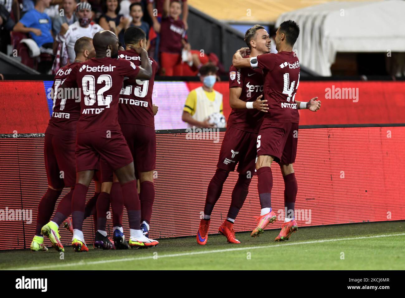 Players of CFR Cluj celebrating first goal of the game CFR Cluj vs BSC ...