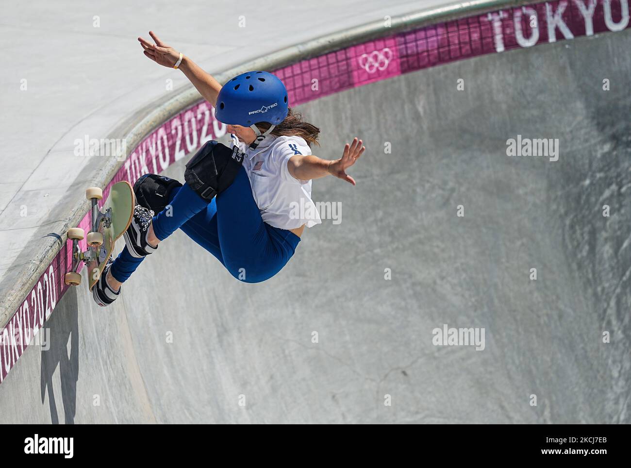 Brighton Zeuner during women's park skateboard at the Olympics at ...